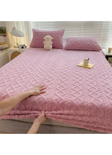 Buy 150x200cm Fitted Sheet Polyester Taffeta Bed Cover with Elastic ...