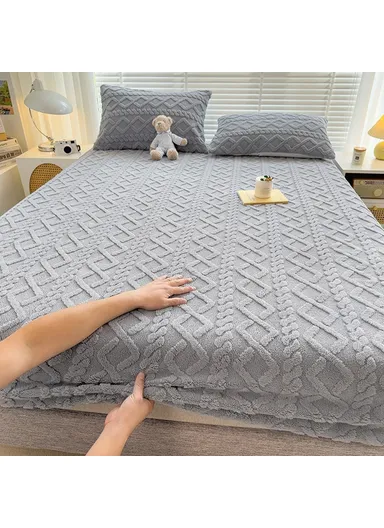 Buy 150x200cm Fitted Sheet Polyester Taffeta Bed Cover with Elastic ...