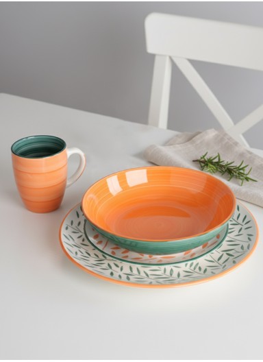 Buy 16 pieces Stoneware Dinnerware Set, Dishwasher & Microwave Safe ...