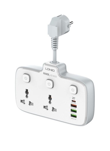 Buy 2500W 2 Universal Outlets Wall Power Socket PD 20W+ QC3.0 + 2 Auto ...