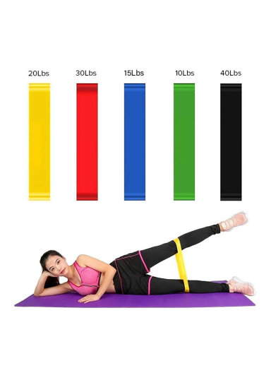 Buy 5 Color Latex Stretch Band Ballet Rubber Resistance For Yoga, Dance ...